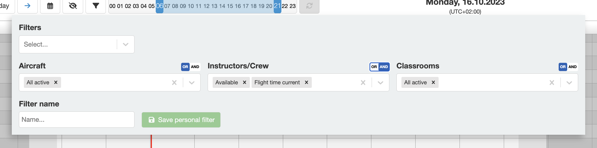 About booking filters